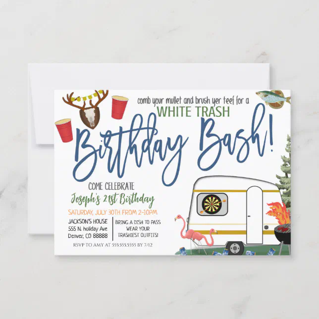 White Trash Bash Invitation | Zazzle