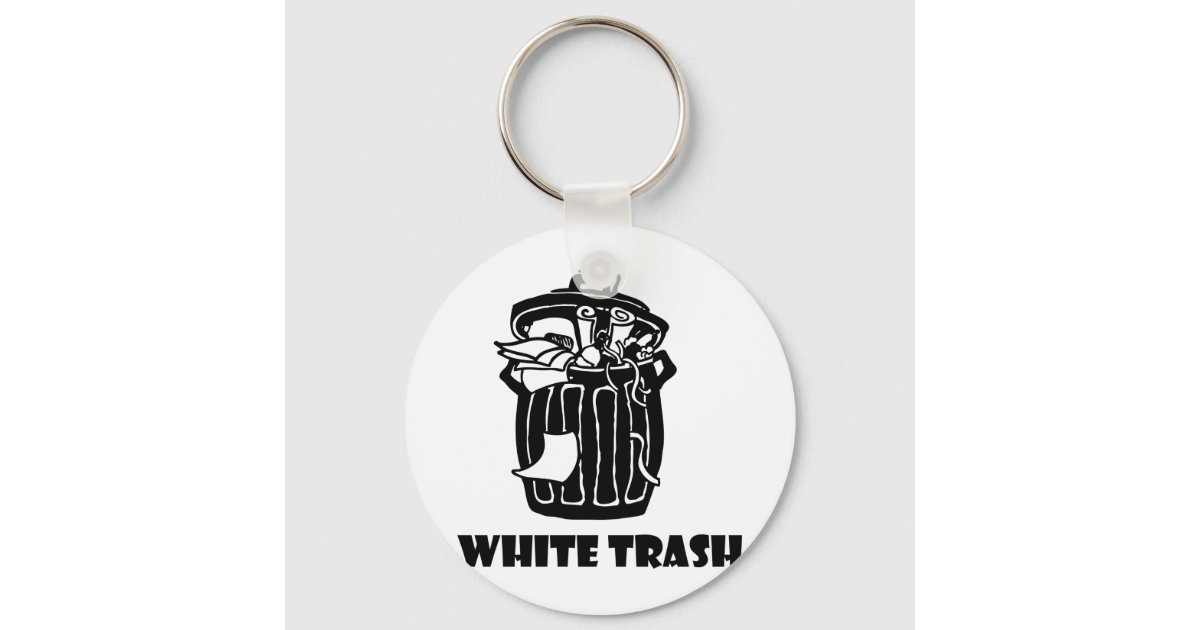 White Trash Garbage Can Keychain | Zazzle