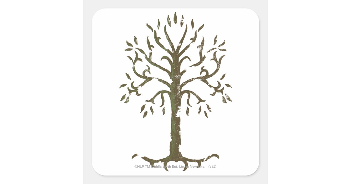 White Tree of Gondor Square Sticker | Zazzle