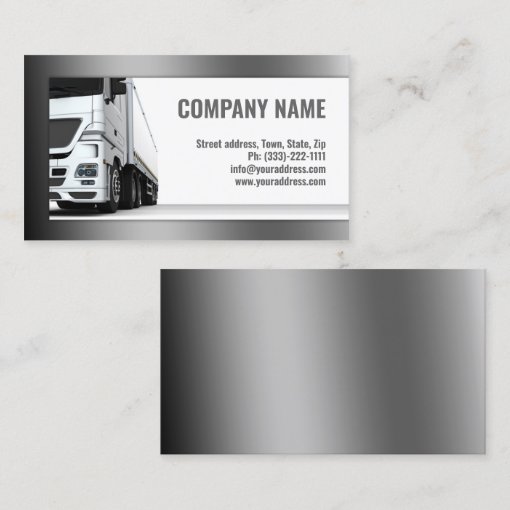 White Truck-Transportation & Logistics Card | Zazzle