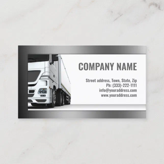 White Truck-Transportation & Logistics Card | Zazzle
