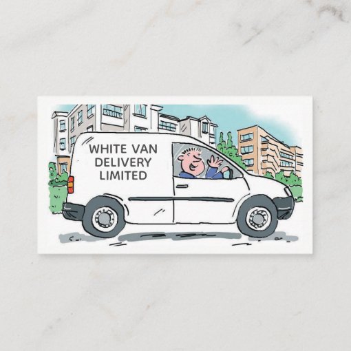 White Van Man with Name on Company Van Business Card | Zazzle