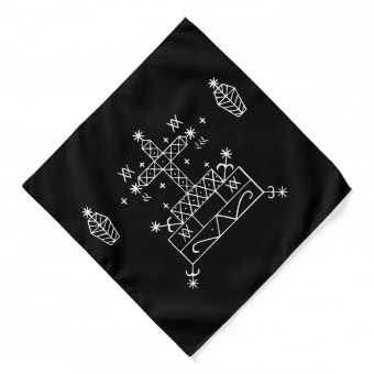 White Veve of Baron Samedi on Black Bandana | Zazzle