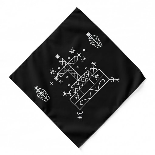White Veve of Baron Samedi on Black Bandana | Zazzle