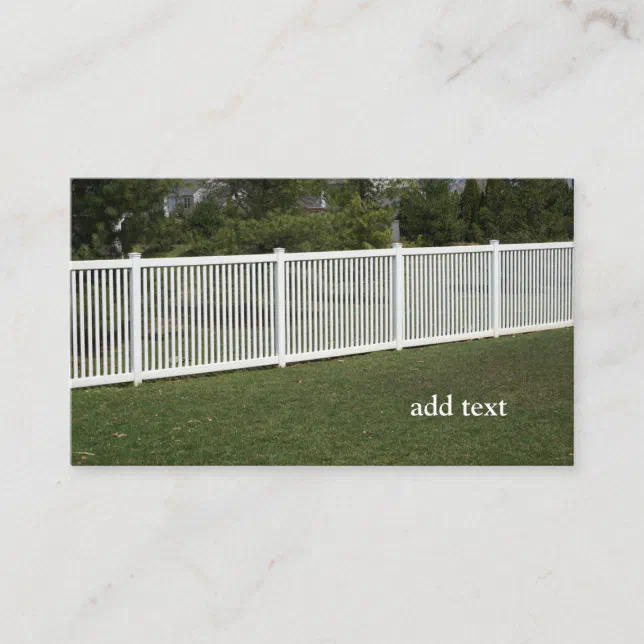 White vinyl fence business card | Zazzle