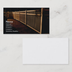 white vinyl outdoor fence business card | Zazzle