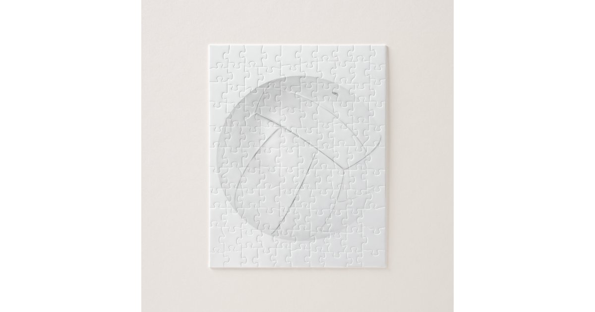 White volleyball ball jigsaw puzzle | Zazzle