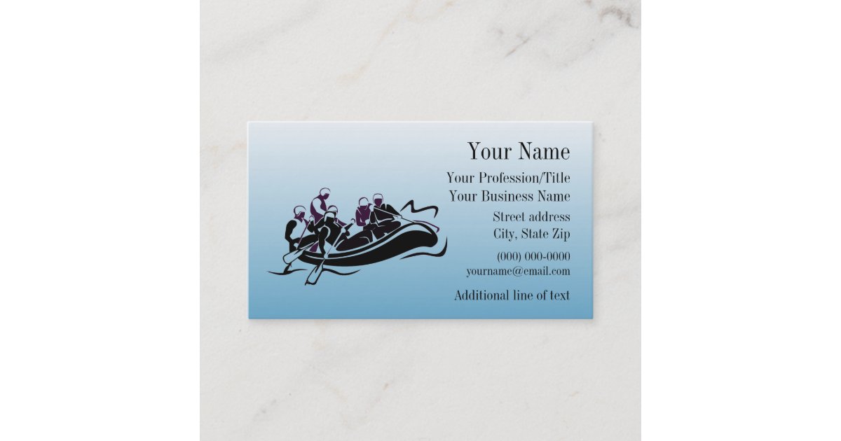 White Water Rafting Design Business Card | Zazzle