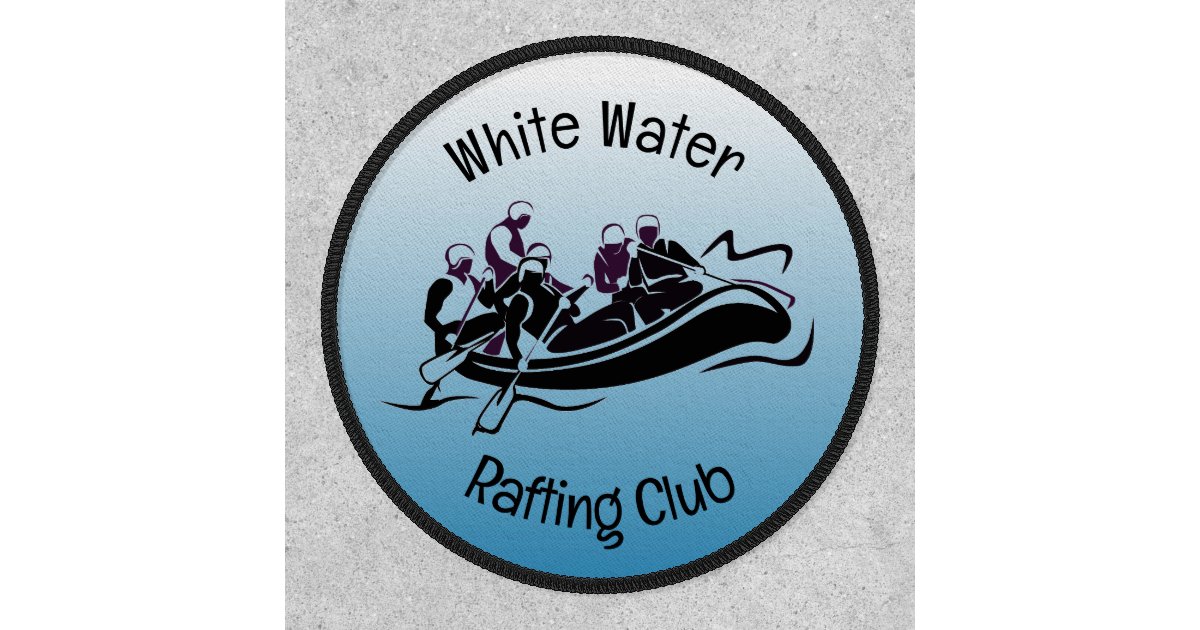 White Water River Rafting Design Patch | Zazzle