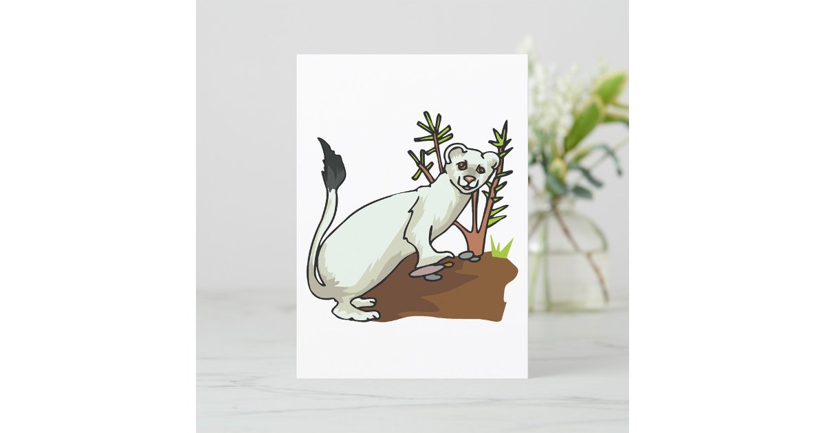 White Weasel Wildlife Invitation | Zazzle