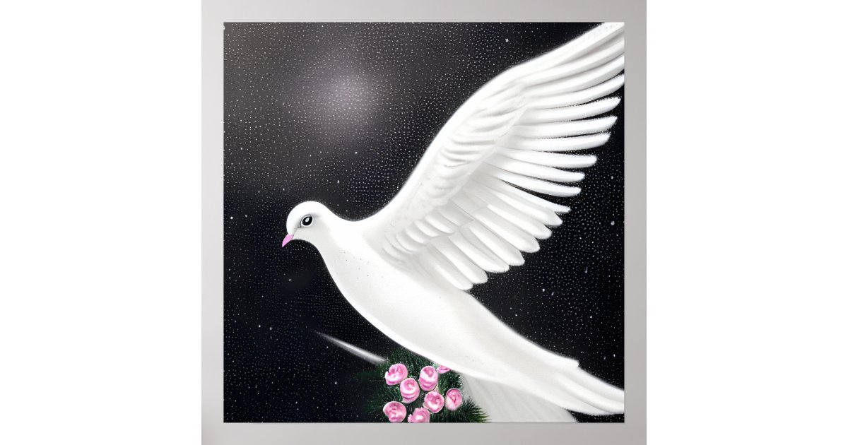 White Wedding Dove Poster | Zazzle