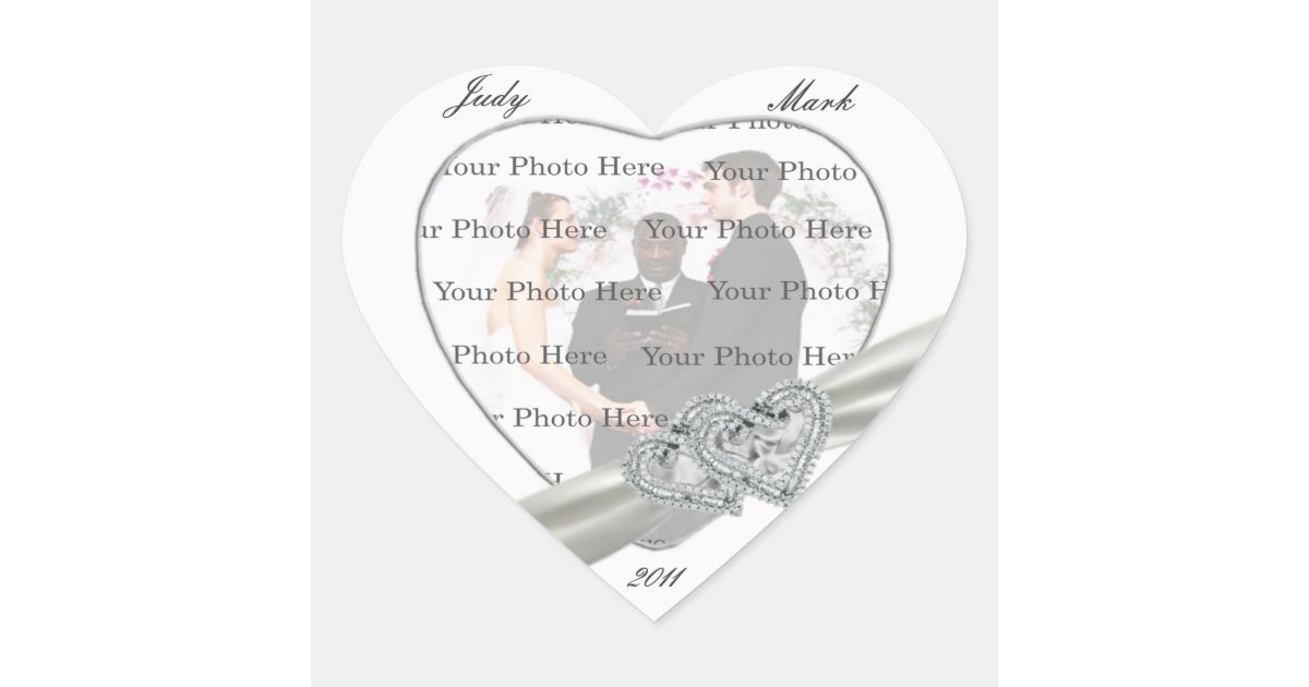 White Wedding Heart Stickers | Zazzle