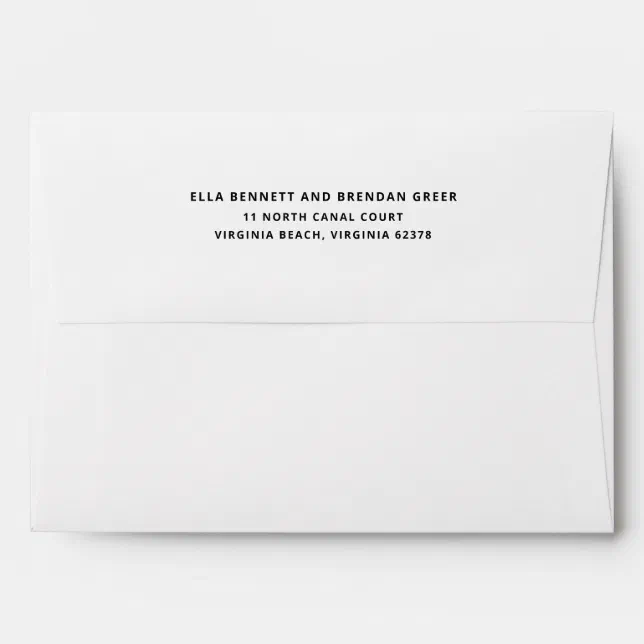 White Wedding Invitation Return Address Envelope | Zazzle