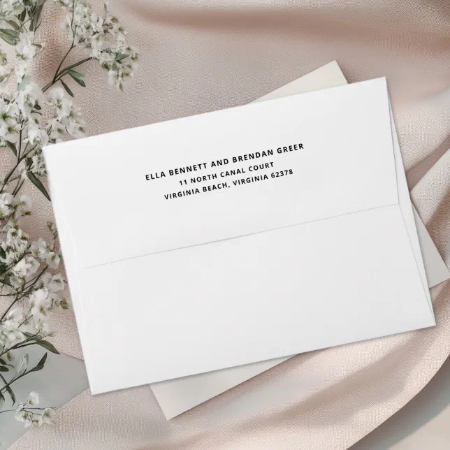 White Wedding Invitation Return Address Envelope | Zazzle