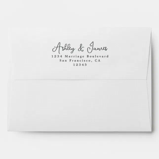 White Wedding Return Address Envelope | Zazzle