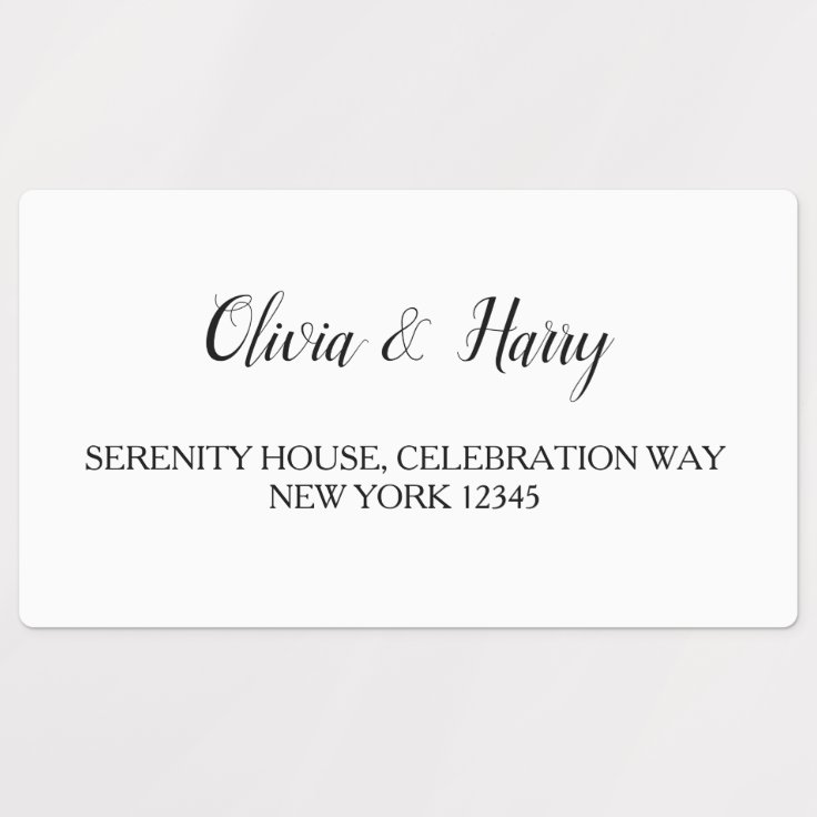 White Wedding Waterproof Return Address Labels | Zazzle