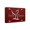 White Whale Tail Dark Red License Plate | Zazzle