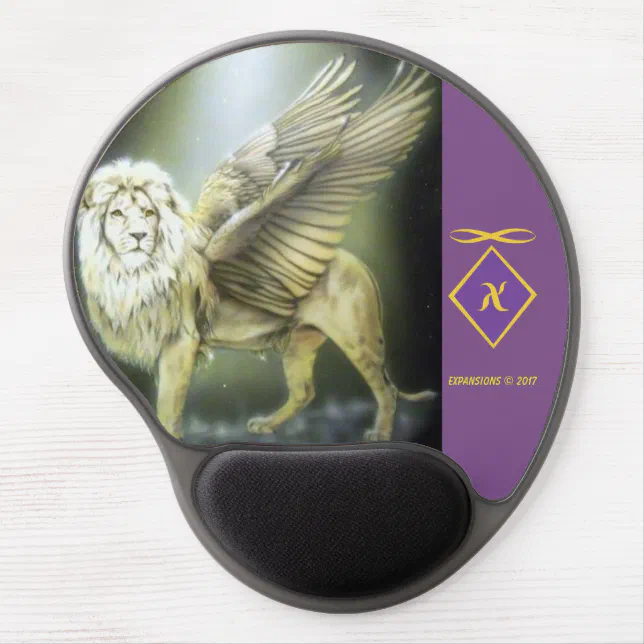 White Winged Lion Mousepad | Zazzle