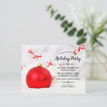 White Winter Wonderland Holiday Party Invitation | Zazzle