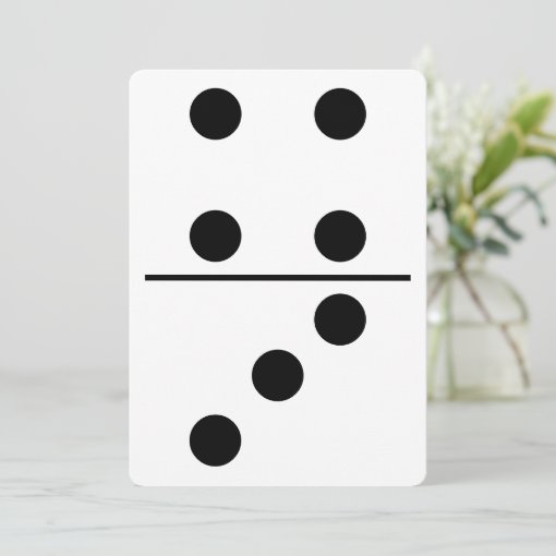 White with Black Dots Domino Custom Party Invitation | Zazzle
