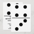 White with Black Dots Domino Custom Party Invitation | Zazzle
