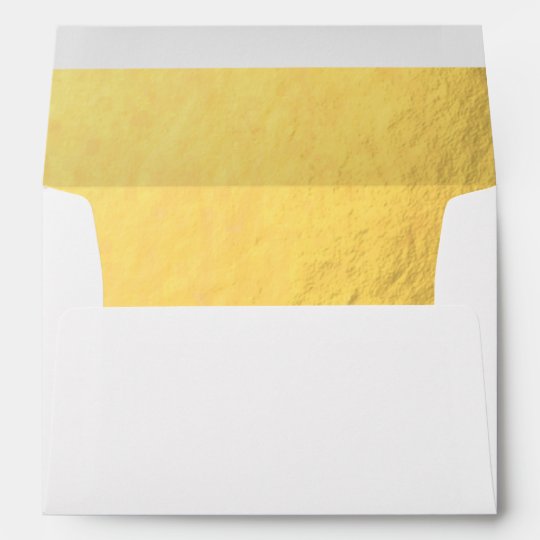 White with Luxury Gold Lined Envelope | Zazzle.com
