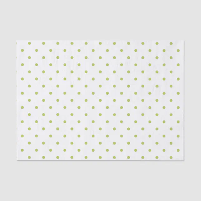 WHITE WITH PALE LIME GREEN POLKA DOTS TISSUE PAPER | Zazzle