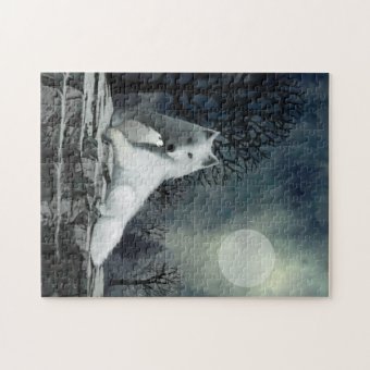 White Wolf with Pup Puzzle | Zazzle