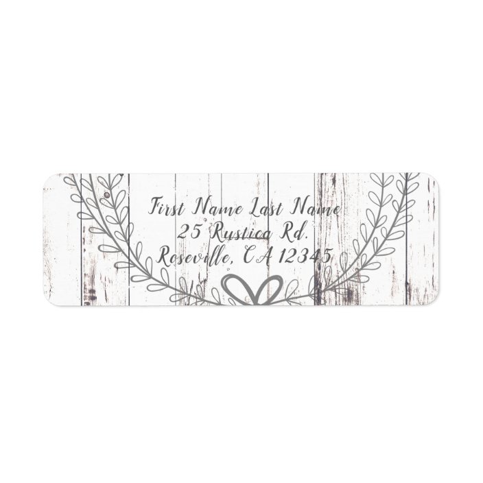 White Wood Rustic Farmhouse Country Wedding Label | Zazzle.com