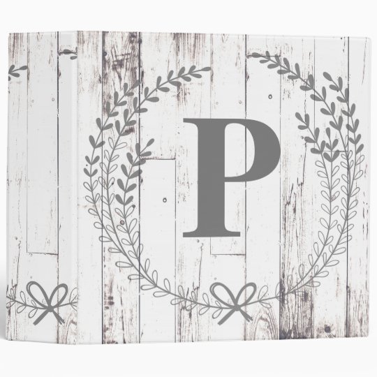 White Wood Rustic Farmhouse Shabby Chic Custom 3 Ring Binder | Zazzle.com
