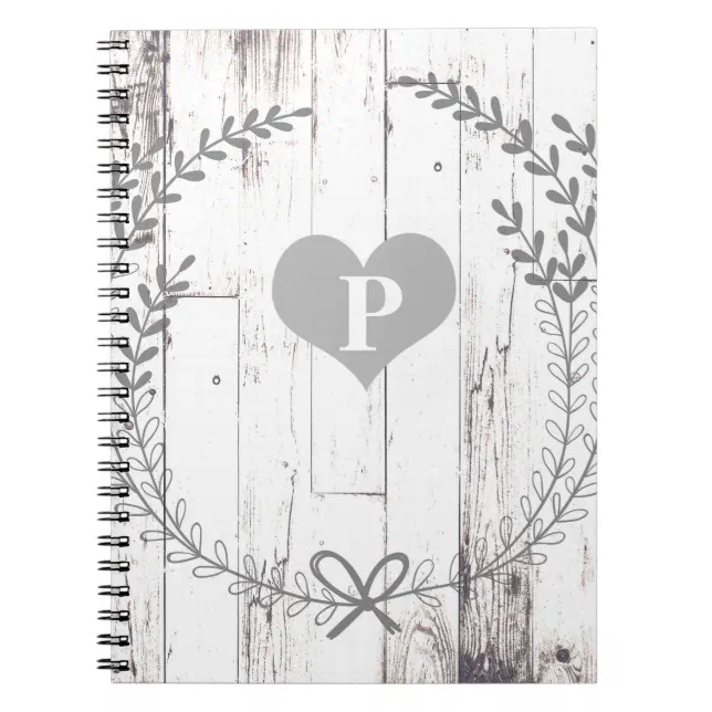 White Wood Rustic Farmhouse Shabby Chic Notebook | Zazzle