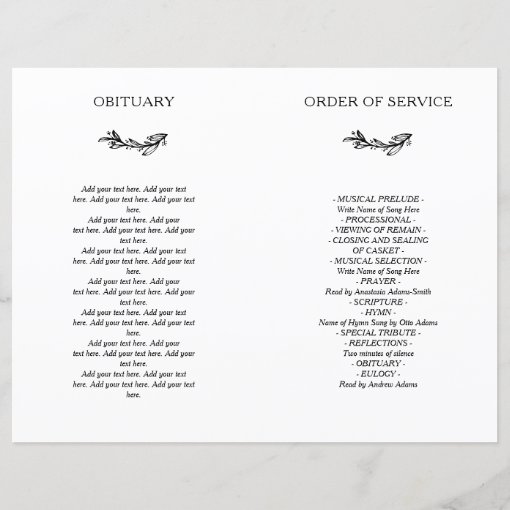 White Wreath Photo Celebration of Life Program | Zazzle