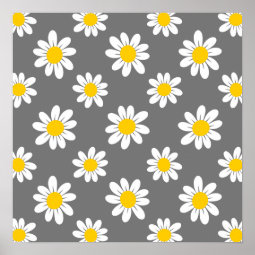 White Yellow Daisies Poster | Zazzle