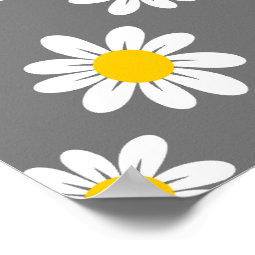 White Yellow Daisies Poster | Zazzle
