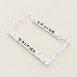 White Yellow Daisy Blossom Flower Garden Spring License Plate Frame ...
