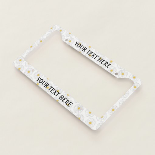 White Yellow Daisy Blossom Flower Garden Spring License Plate Frame ...