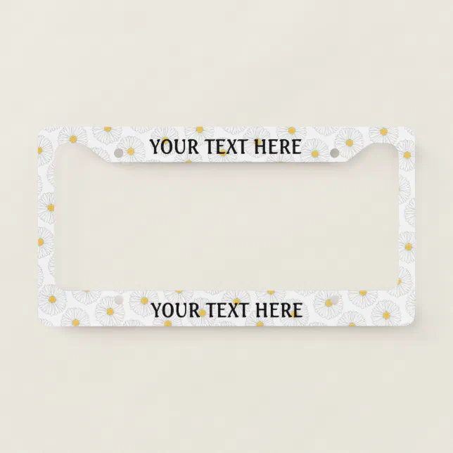 White Yellow Daisy Blossom Flower Garden Spring License Plate Frame ...