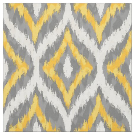 Yellow Ikat Pattern Fabric | Zazzle.com