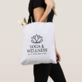 White Yoga Studio Logo Tote Bag Promotional Merch | Zazzle