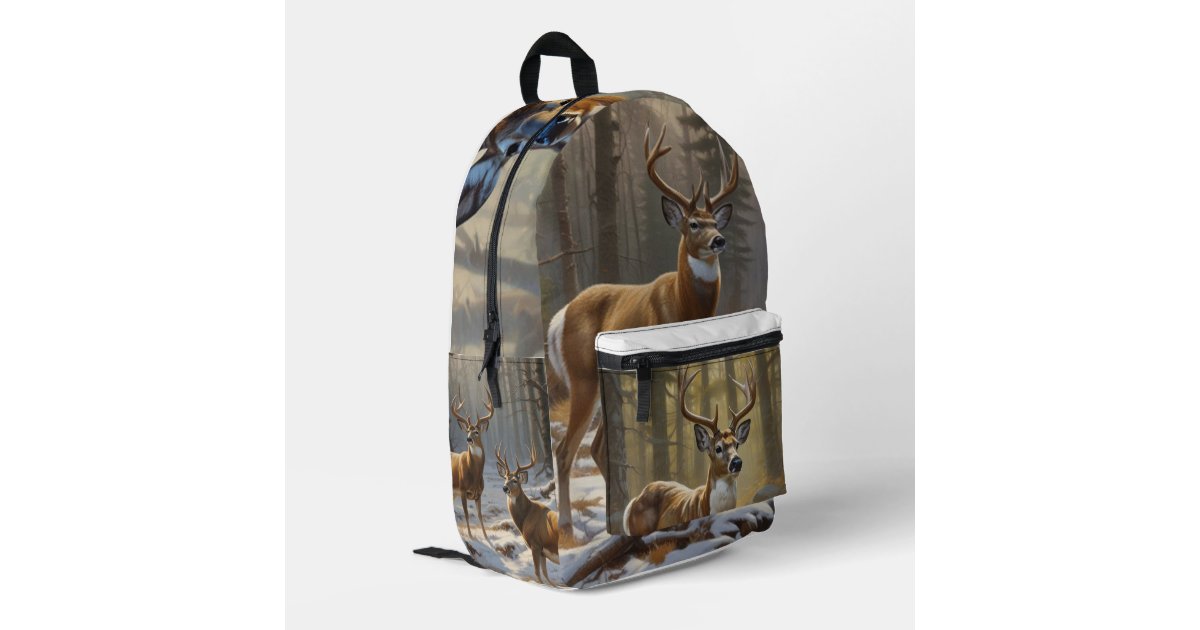 Whitetail Buck Printed Backpack | Zazzle