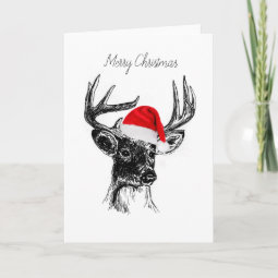 Whitetail Deer Christmas Card | Zazzle