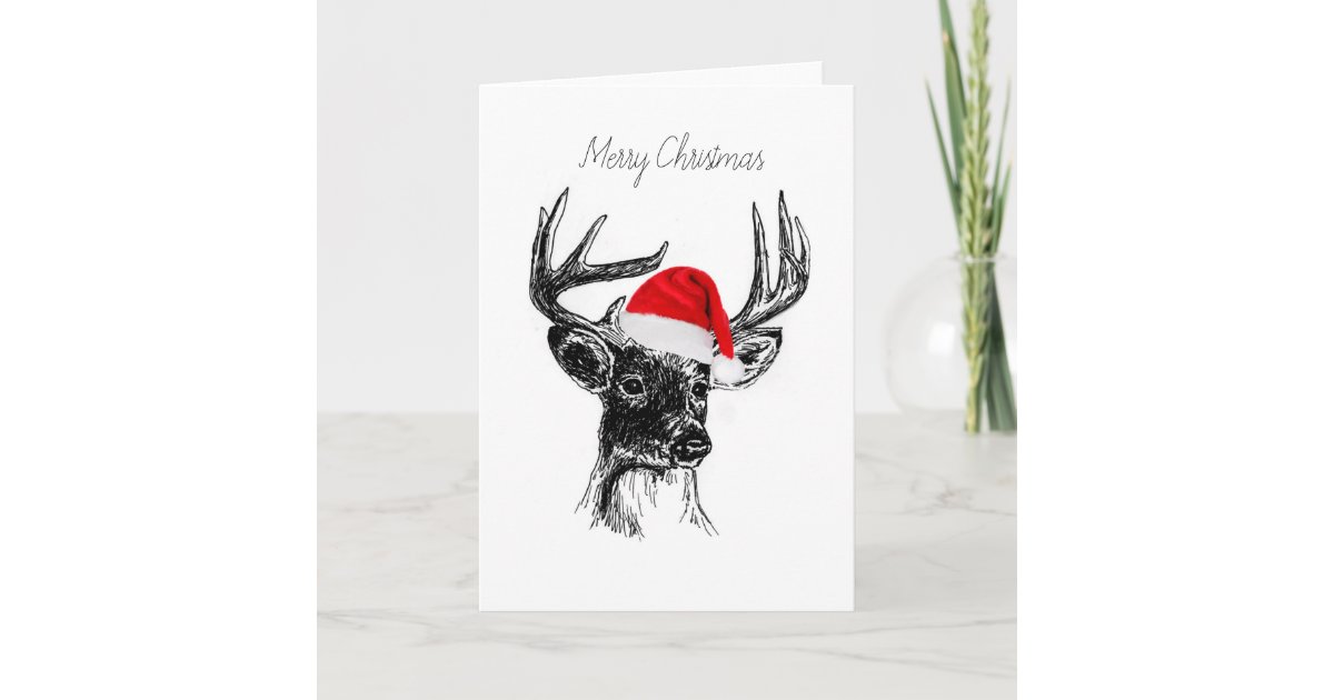 Whitetail Deer Christmas Card | Zazzle