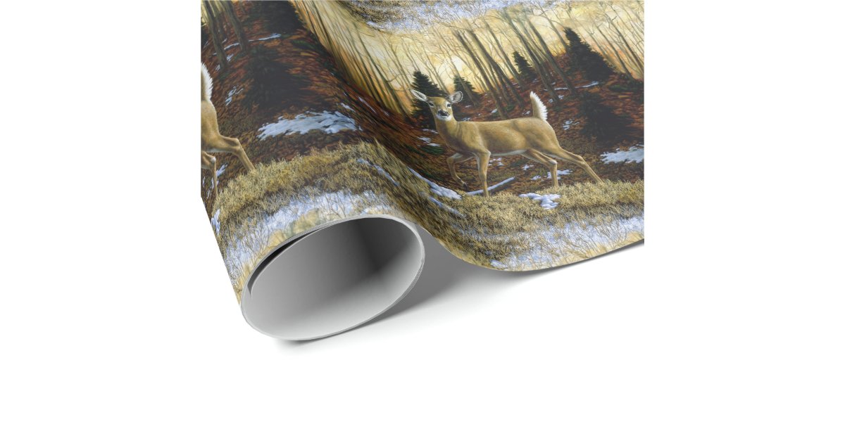 Whitetail Deer Doe in the Forest Wrapping Paper | Zazzle