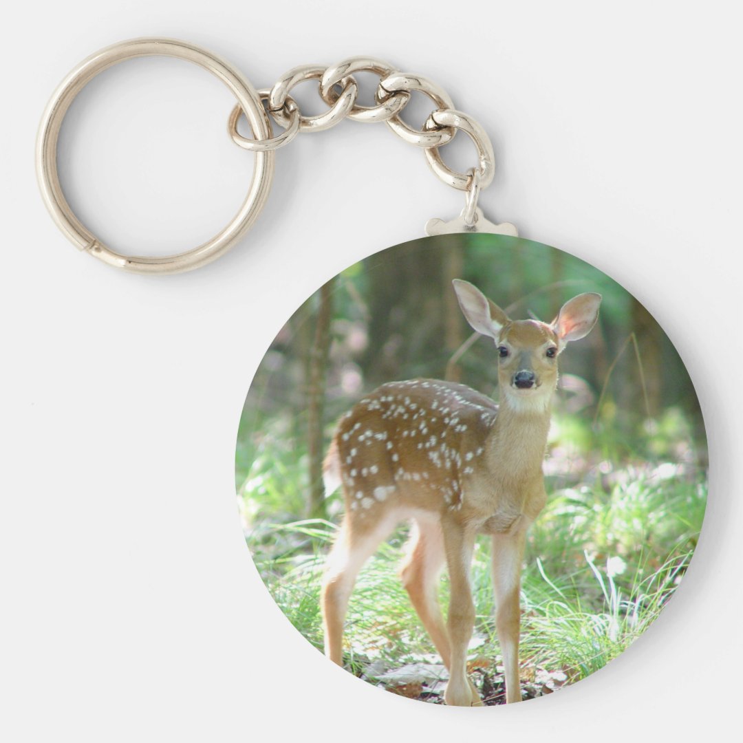 Whitetail Deer Fawn Keychain | Zazzle
