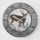 Whitetail Deer Rustic Design Large Clock | Zazzle