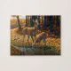 Whitetail Doe and Fawn Drinking from a Stream Jigsaw Puzzle | Zazzle