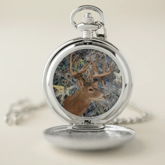 Whitetail Hunting Gifts, Buck Deer Pocket Watch | Zazzle