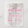 Whitewash Pink Baby Shower Invitation | Zazzle