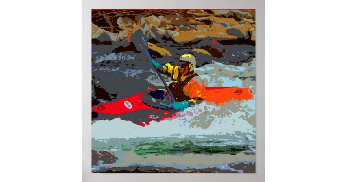 Whitewater Kayak Poster | Zazzle