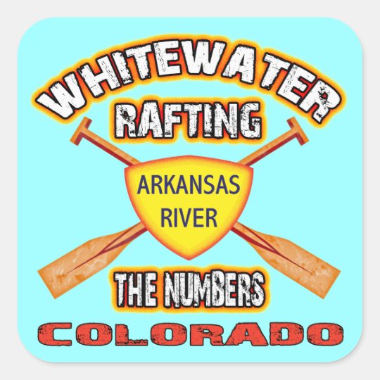 Whitewater Rafting The Numbers Square Sticker | Zazzle.com